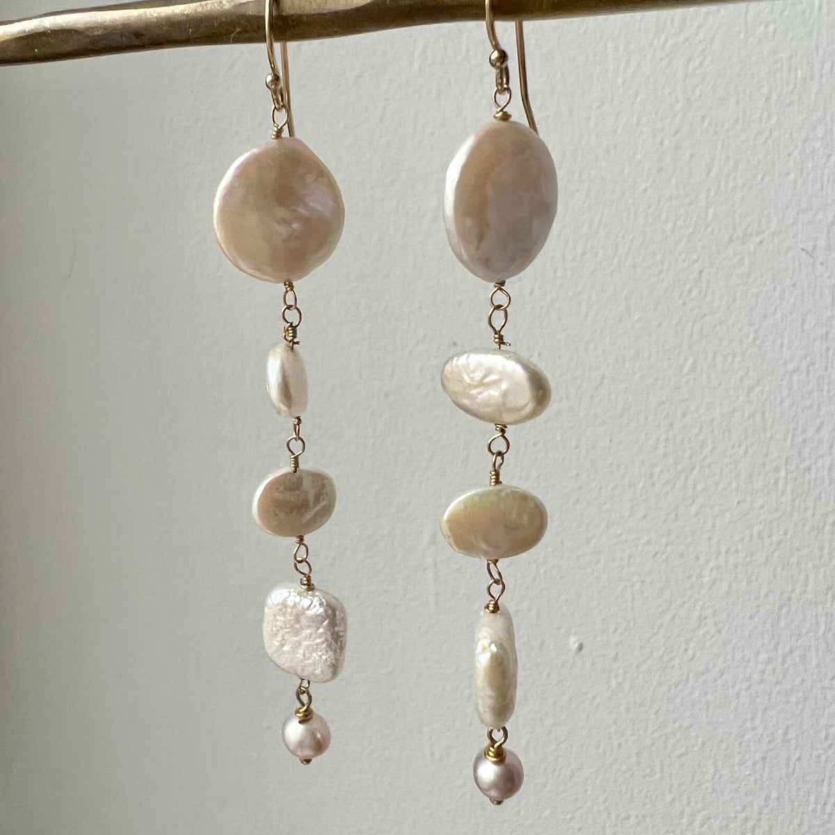 Long Dangle White Freshwater Pearl Earring – Wendy Mink Jewelry